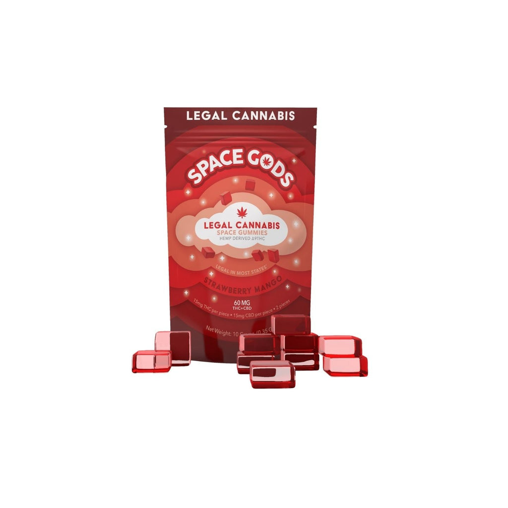 Space Gods - Space Gummies - Strawberry Mango - Delta 9 + CBD 10CT Bag ...