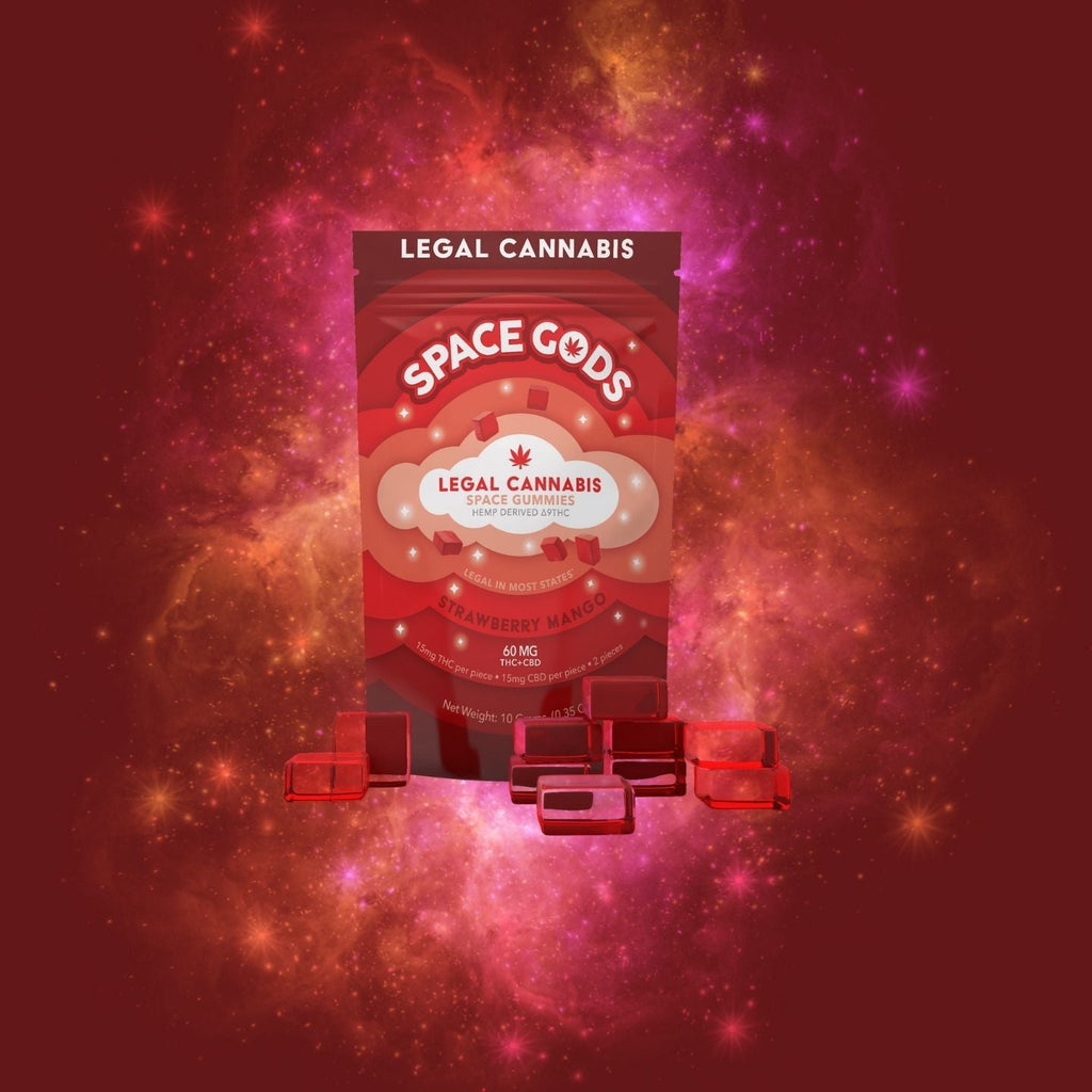 Space Gods - Space Gummies - Strawberry Mango - Delta 9 + CBD 10CT Bag ...