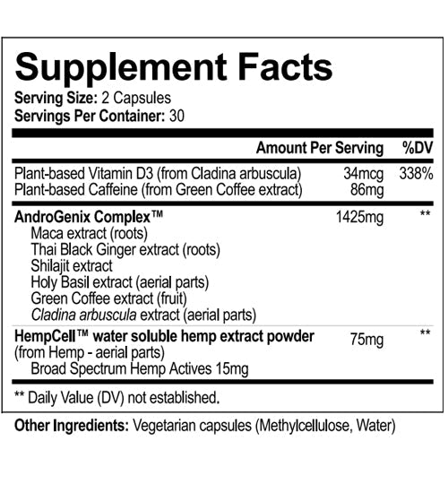 Hemp Fuel - CBD - Hemp Capsules - Vital Male - 60 Veg Caps - Super ...
