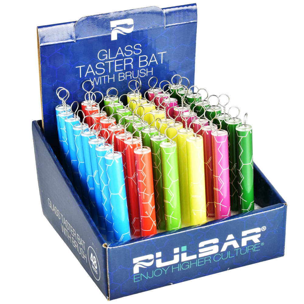 Pulsar - Glass Taster Bat - 4" - THC Molecule - Asst - 48PC DISP ...